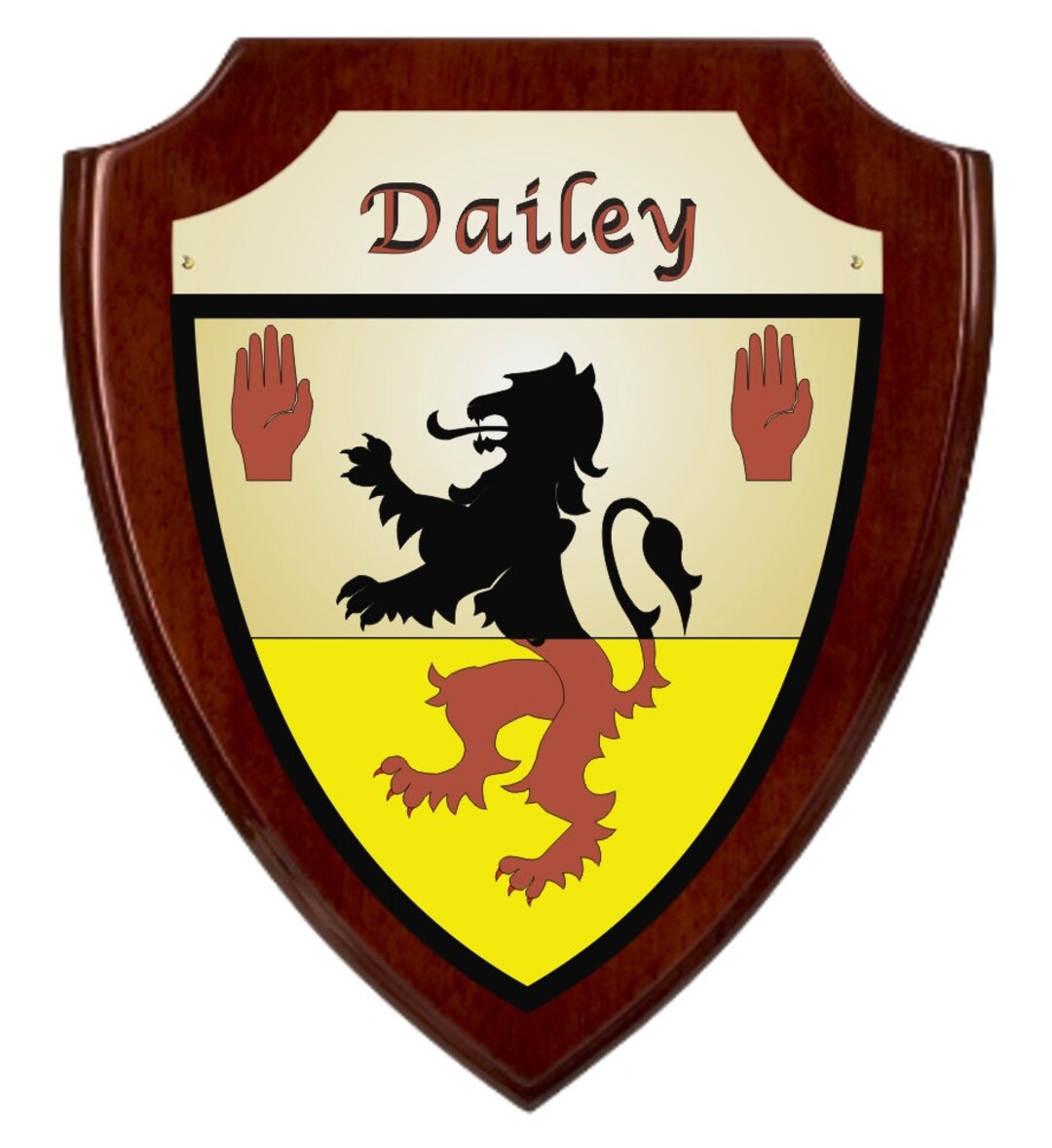 Dailey Irish Coat of Arms Shield Plaque Rosewood Finish - Etsy.de