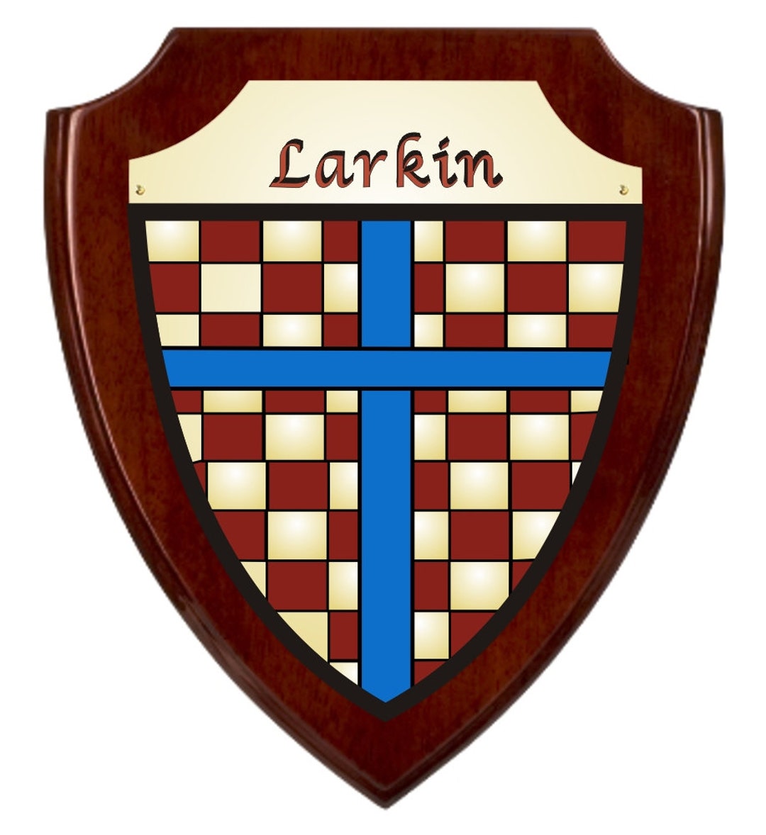 Larkin Irish Coat of Arms Shield Plaque - Rosewood Finish - Etsy
