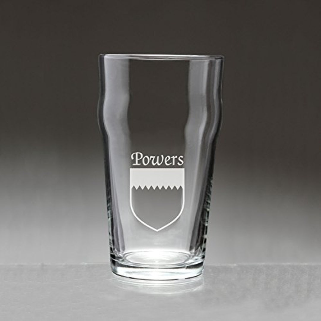 Powers Irish Coat of Arms Pub Glasses Set of 4 sand Etched - Etsy