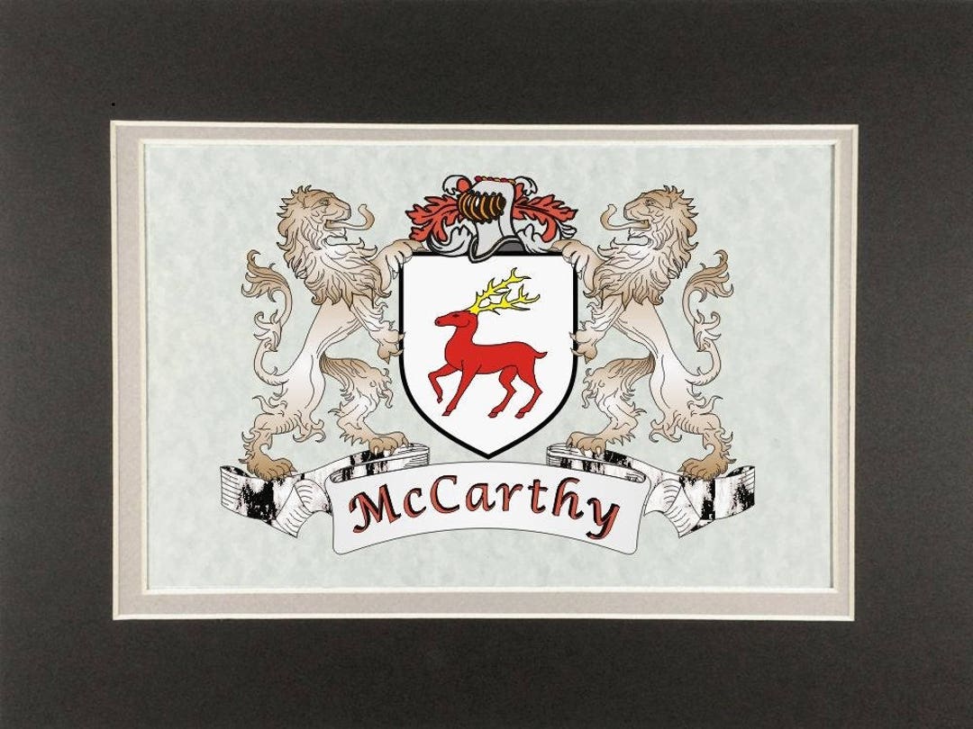 Mccarthy Irish Coat of Arms Print Frameable 9 X - Etsy