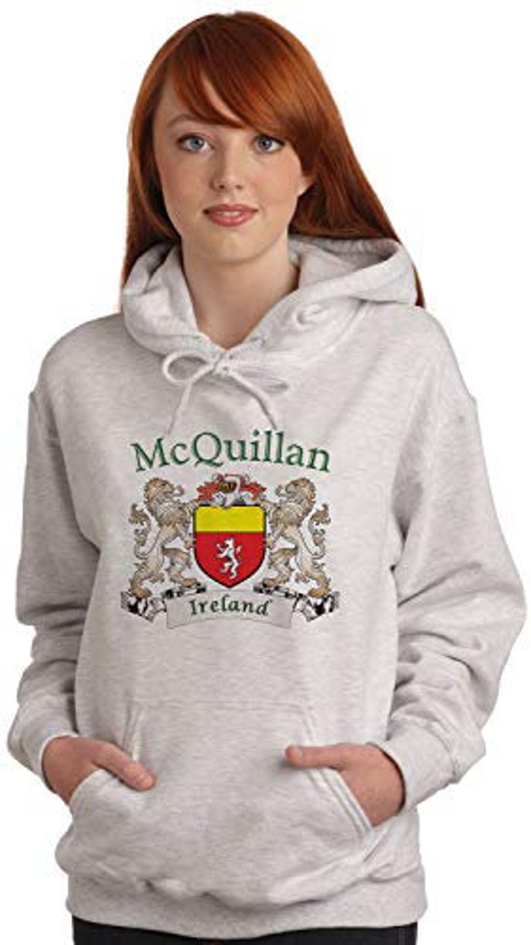 Mcquillan Irish Coat of Arms Ash Hooded Sweat Shirt - Etsy