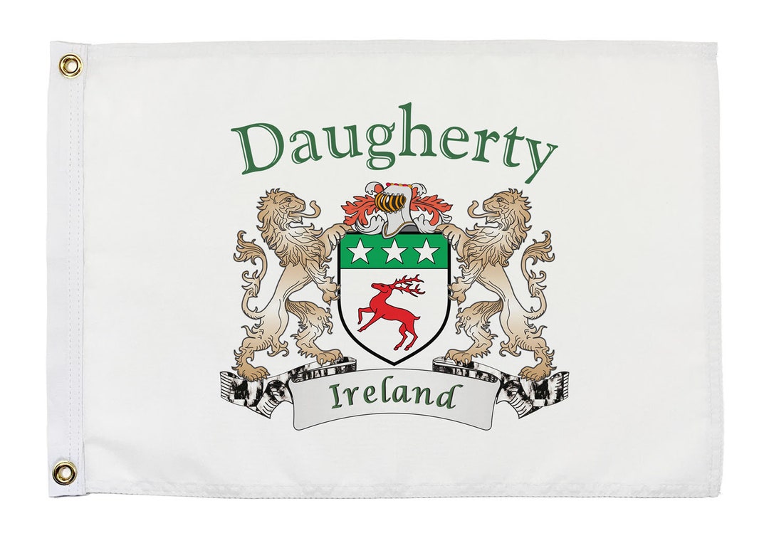 Daugherty Irish Coat of Arms Small White Flag - Etsy.de
