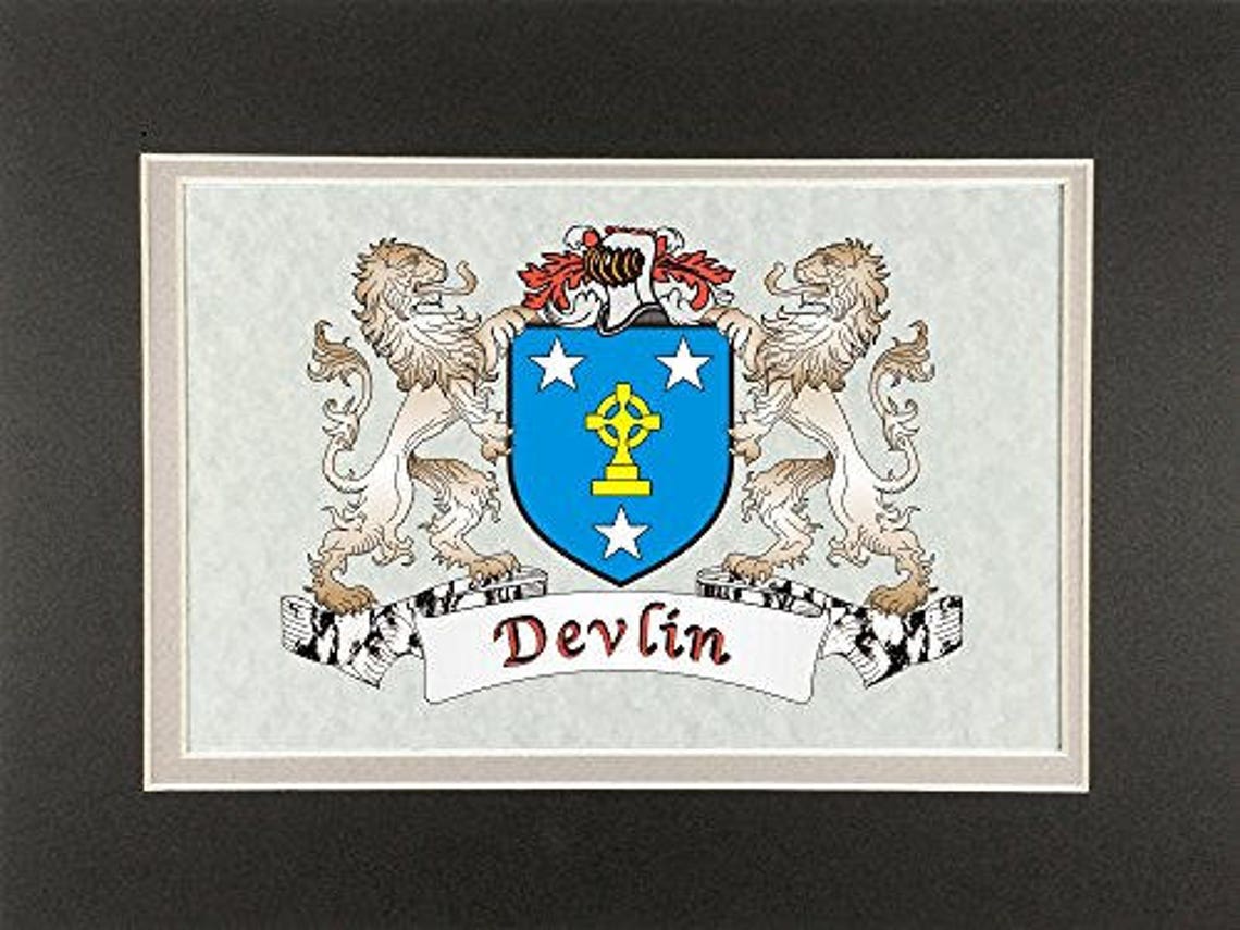 Devlin Irish Coat of Arms Print Frameable 9 x 12 | Etsy