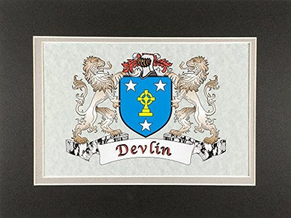 Devlin Irish Coat of Arms Print Frameable 9 x 12 | Etsy