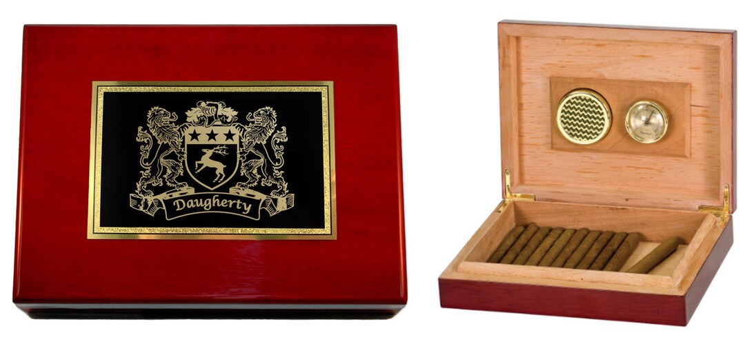 Daugherty Irish Coat of Arms Humidor - Etsy