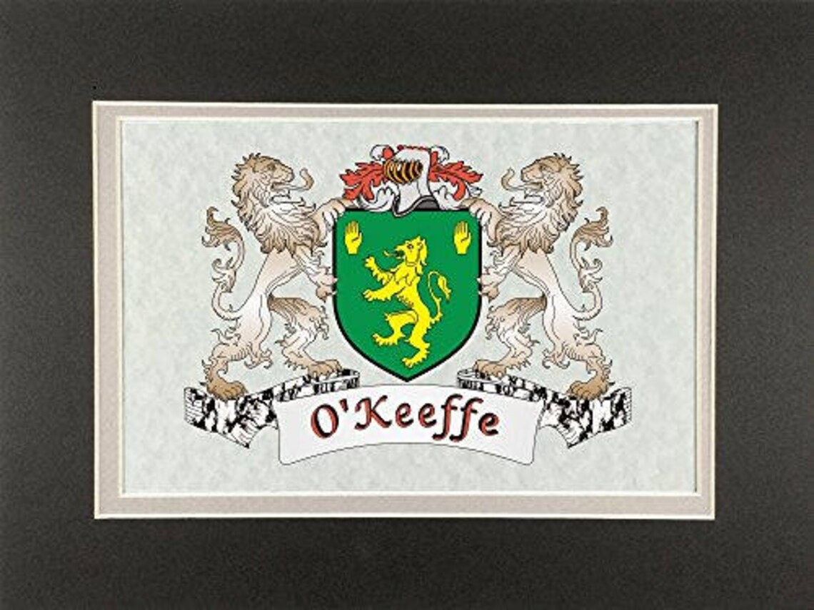 O'keeffe Irish Coat of Arms Print Frameable 9 X - Etsy