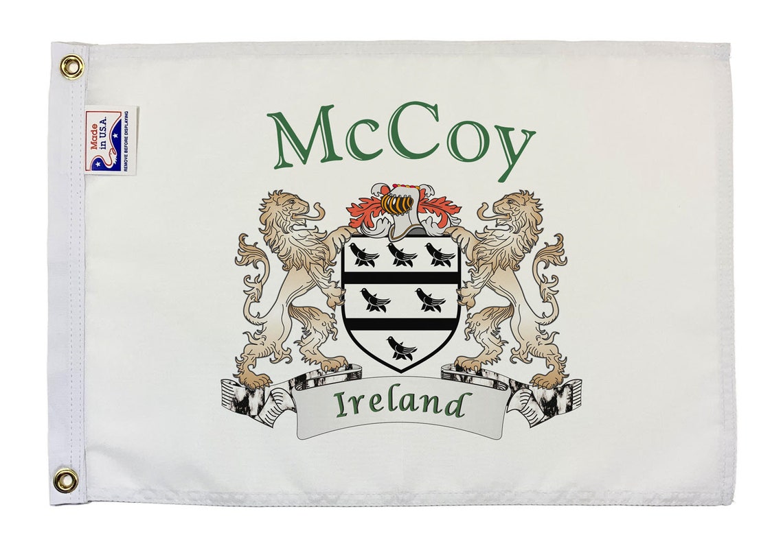McCoy Irish Coat of Arms Small White Flag 12x18 | Etsy