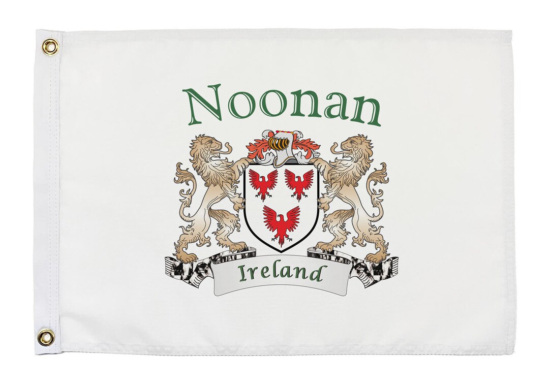 Noonan Irish Coat of Arms Small White Flag - Etsy