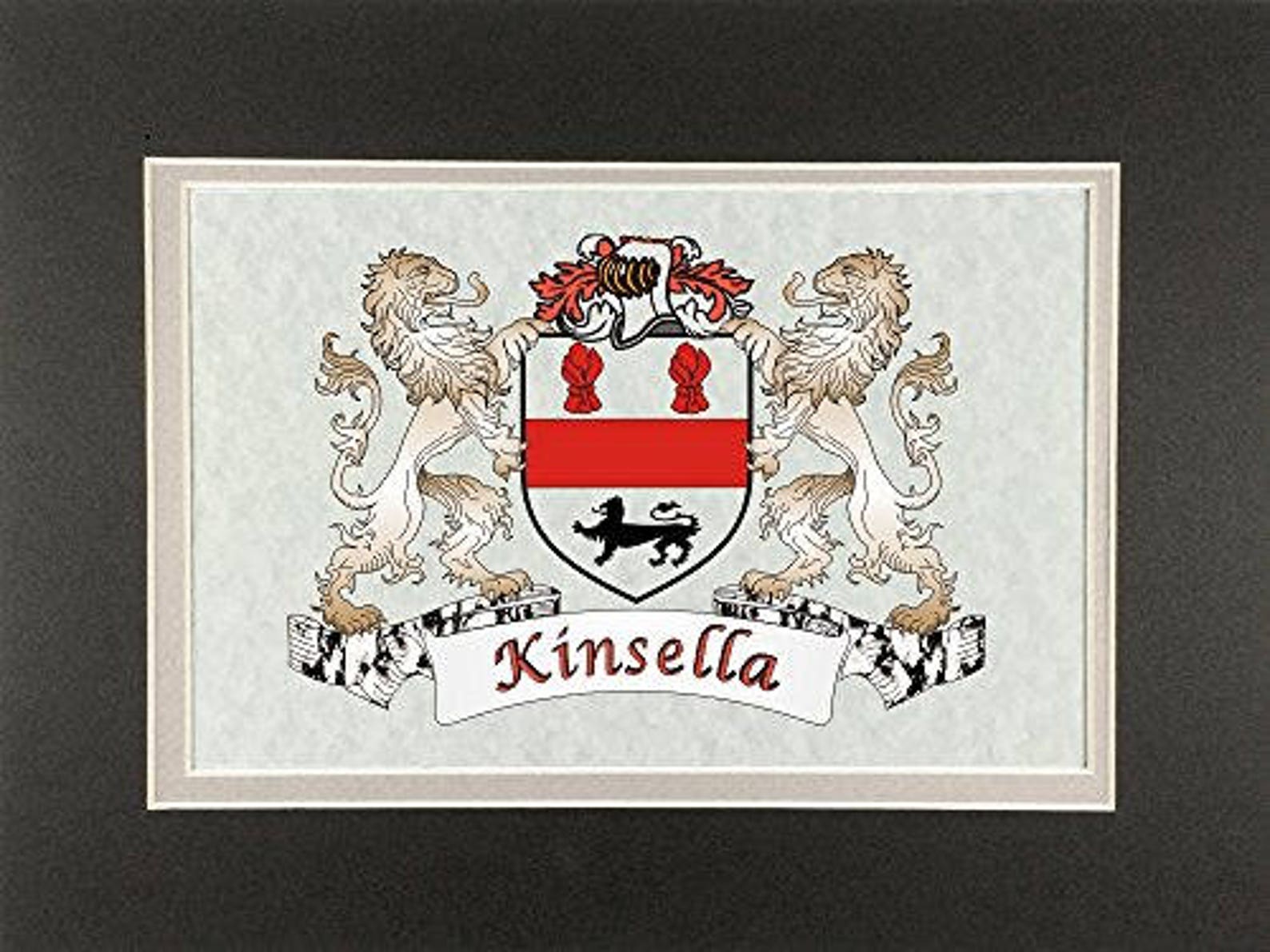 Kinsella Irish Coat of Arms Print Frameable 9 X | Etsy