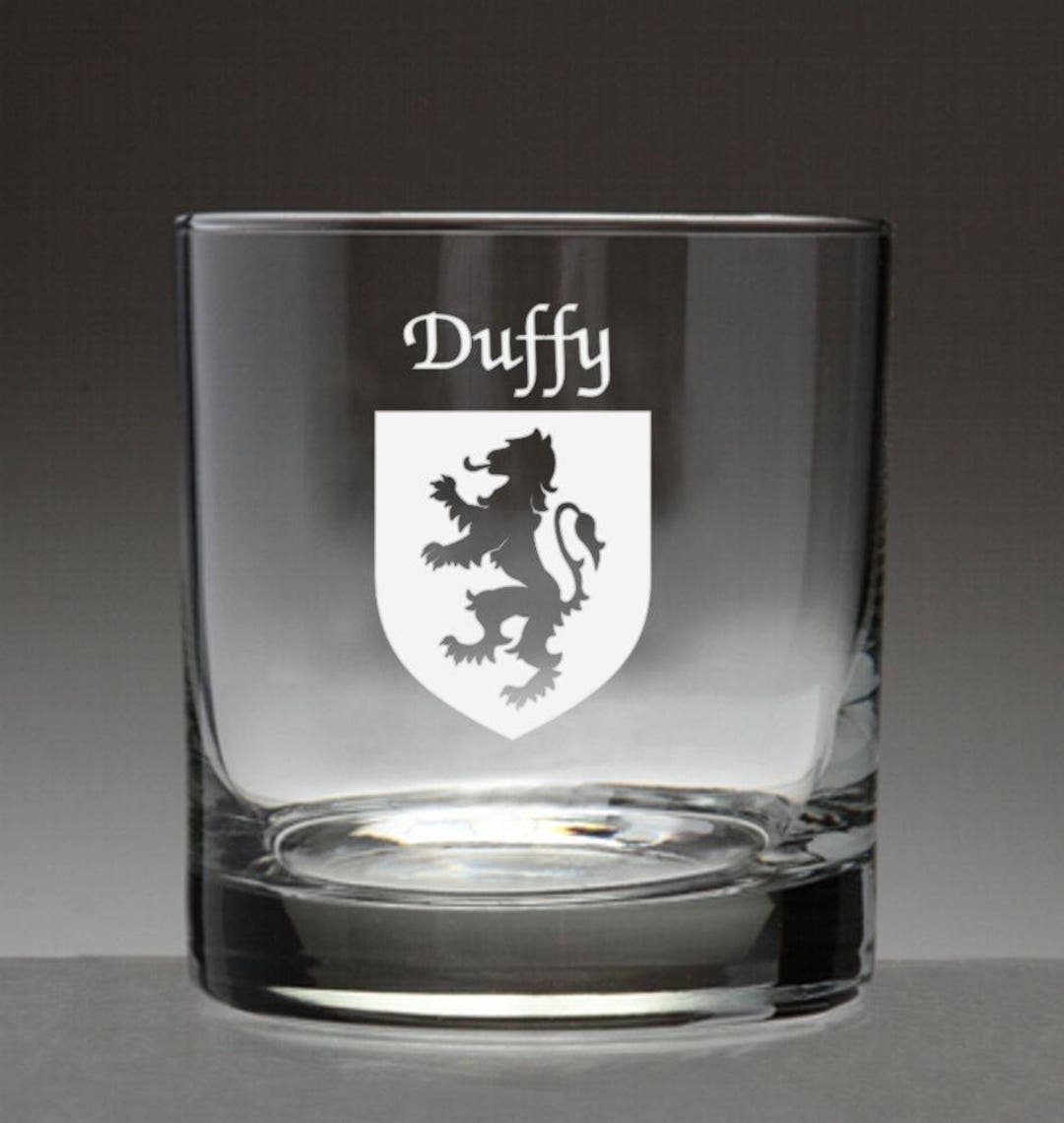 Duffy Irish Coat of Arms Tumbler Glasses - Set of 4 (sand Etched) - Etsy