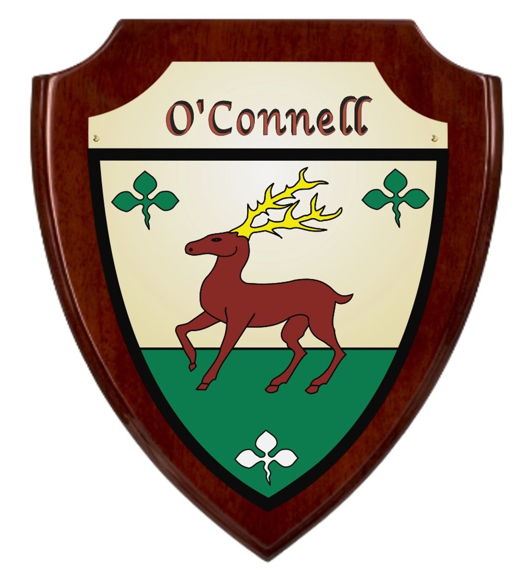 O'connell Irish Coat of Arms Shield Plaque Rosewood - Etsy