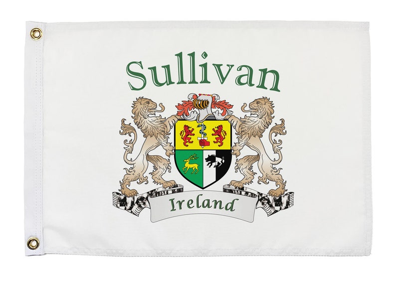 Sullivan Irish Coat of Arms Small White Flag - Etsy