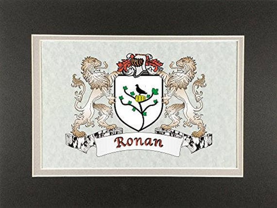 Ronan Irish Coat of Arms Print Frameable 9 X 12 - Etsy