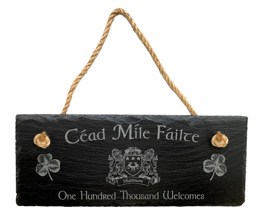 Shannon Irish Coat of Arms Slate Plaque Blessing - Céad Míle Fáilte ...