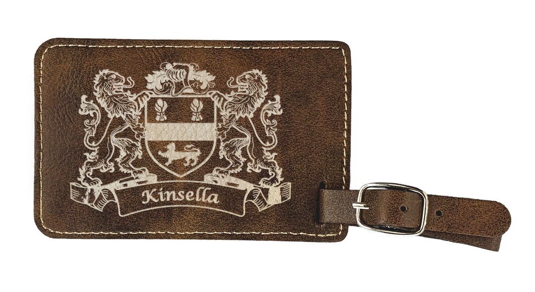 Kinsella Irish Coat of Arms Luggage Tagset of 2 Rustic - Etsy