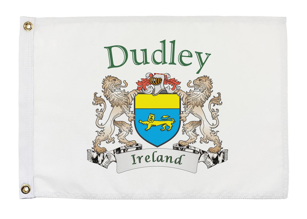 Dudley Irish Coat of Arms Small White Flag 12x18 - Etsy