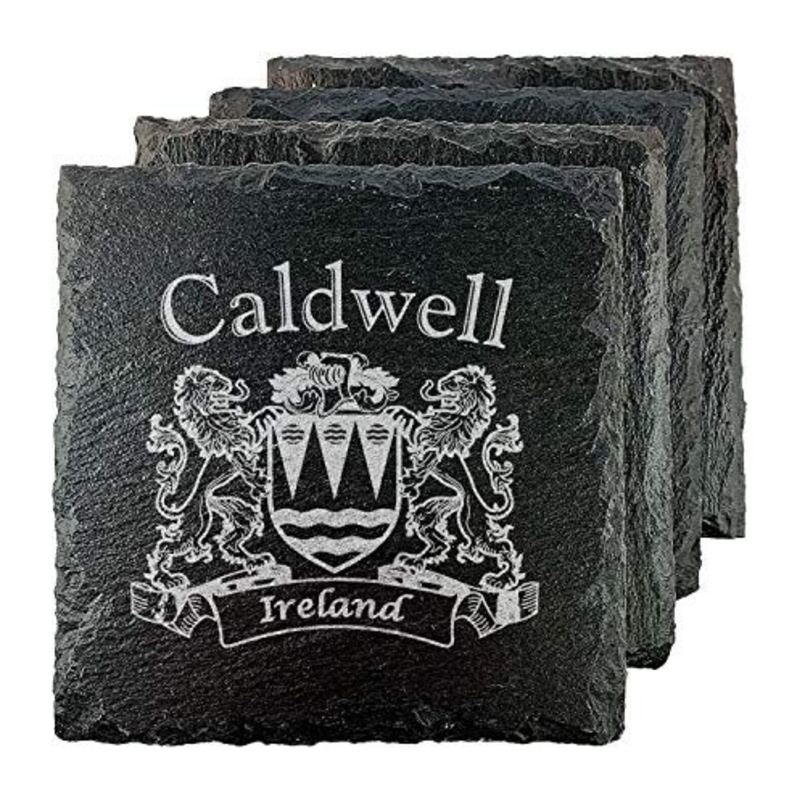 Caldwell Irish Coat of Arms Slate Coasters Set of 4 - Etsy