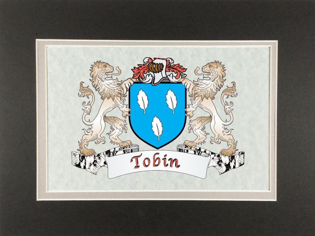 Tobin Irish Coat of Arms Print Frameable 9 X 12 - Etsy