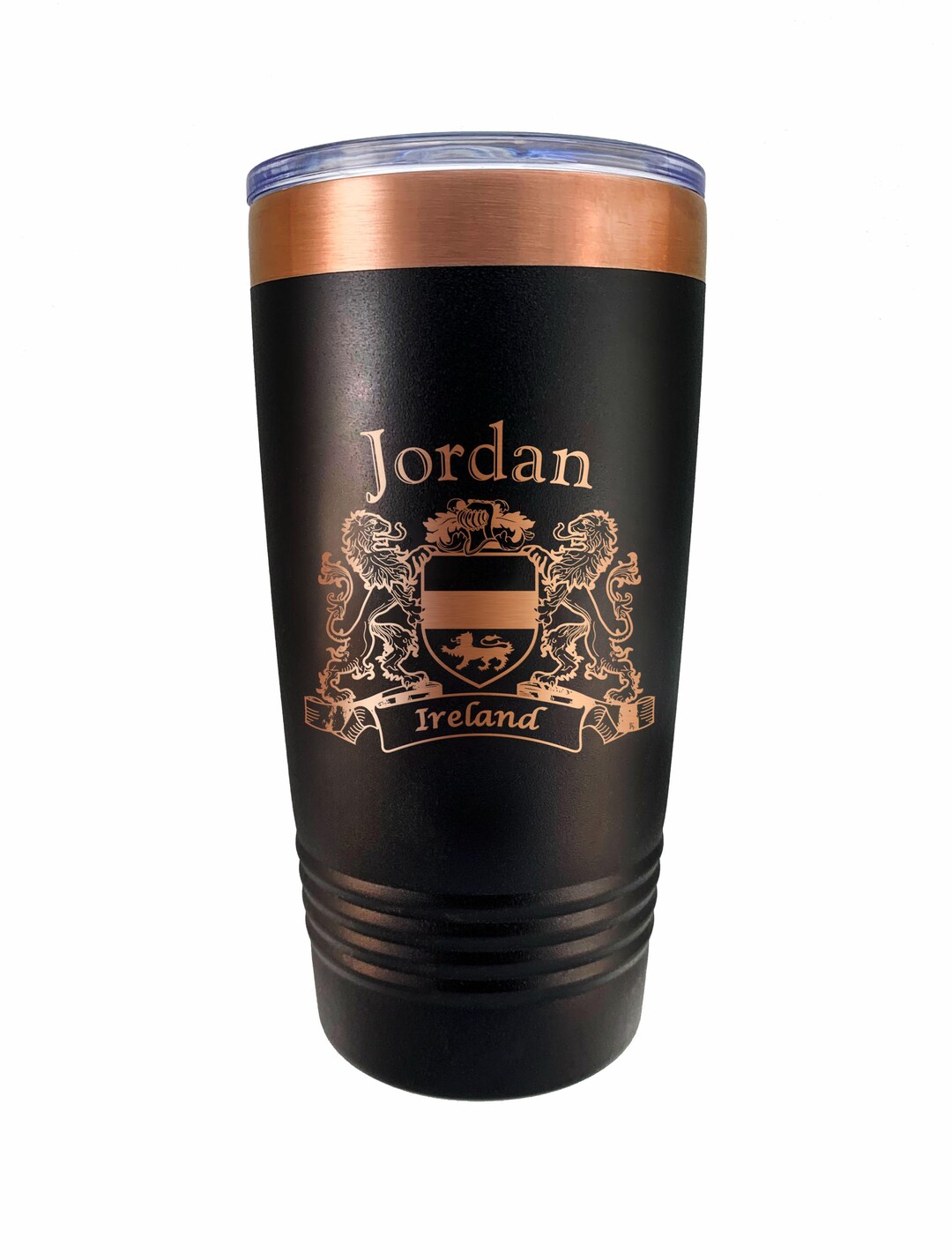 Jordan Irish Coat of Arms Black Travel Mug - Etsy