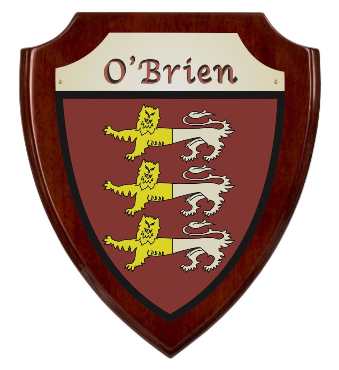 O'brien Irish Coat of Arms Shield Plaque Rosewood Finish - Etsy