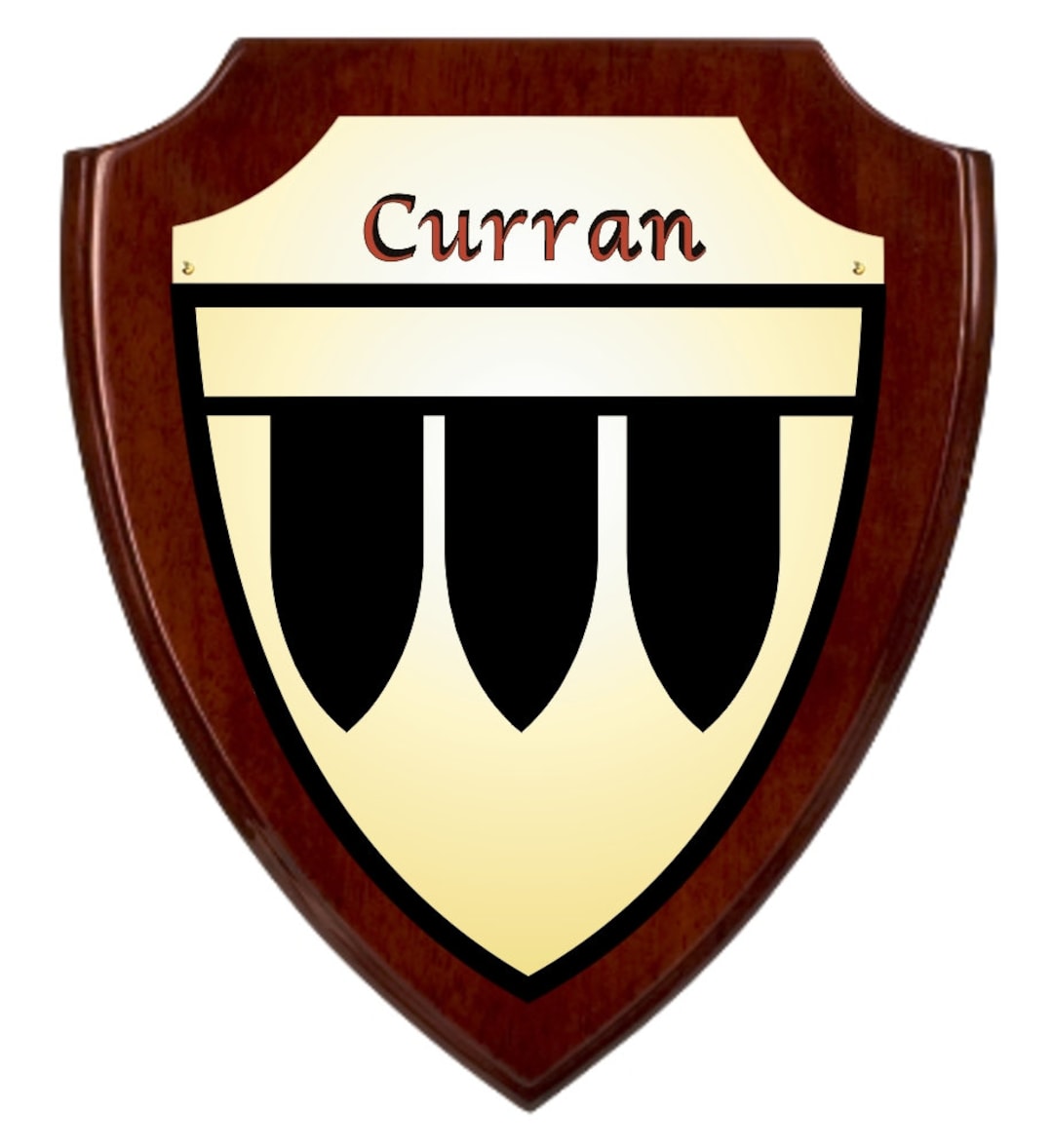 Curran Irish Coat of Arms Shield Plaque Rosewood Finish - Etsy