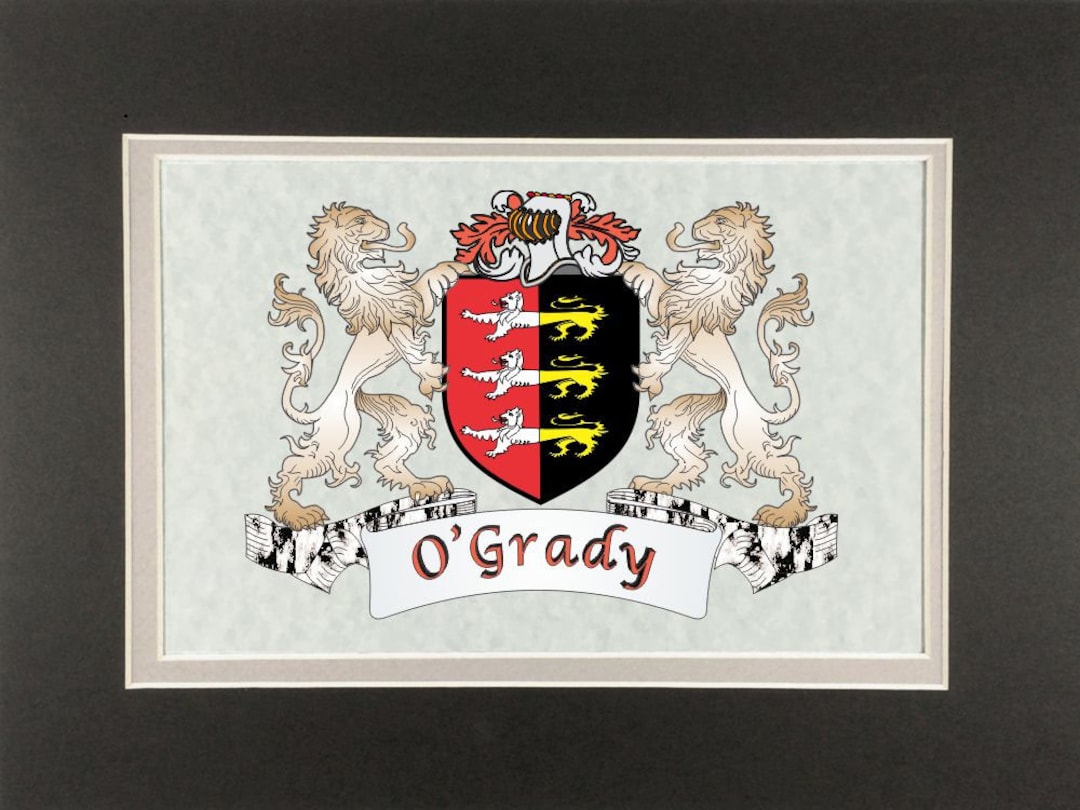 O'grady Irish Coat of Arms Print Frameable 9 X 12 - Etsy