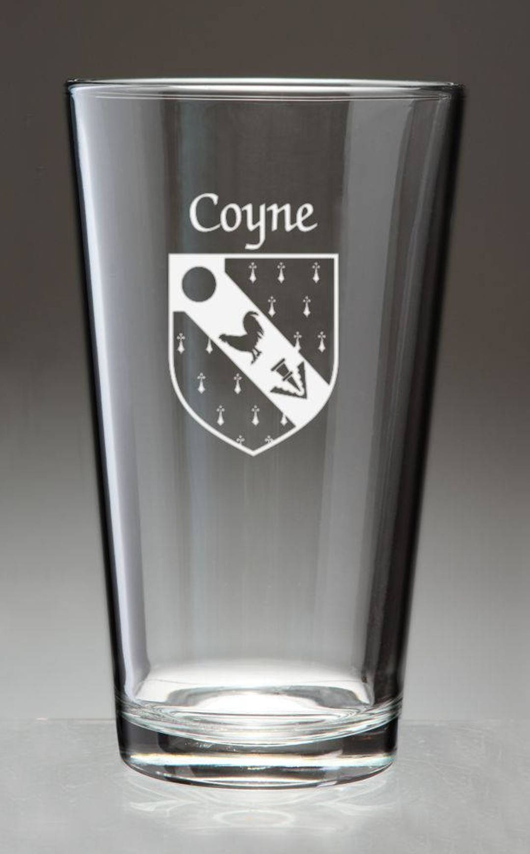 Coyne Irish Coat of Arms Pint Glasses Set of 4 sand Etched - Etsy