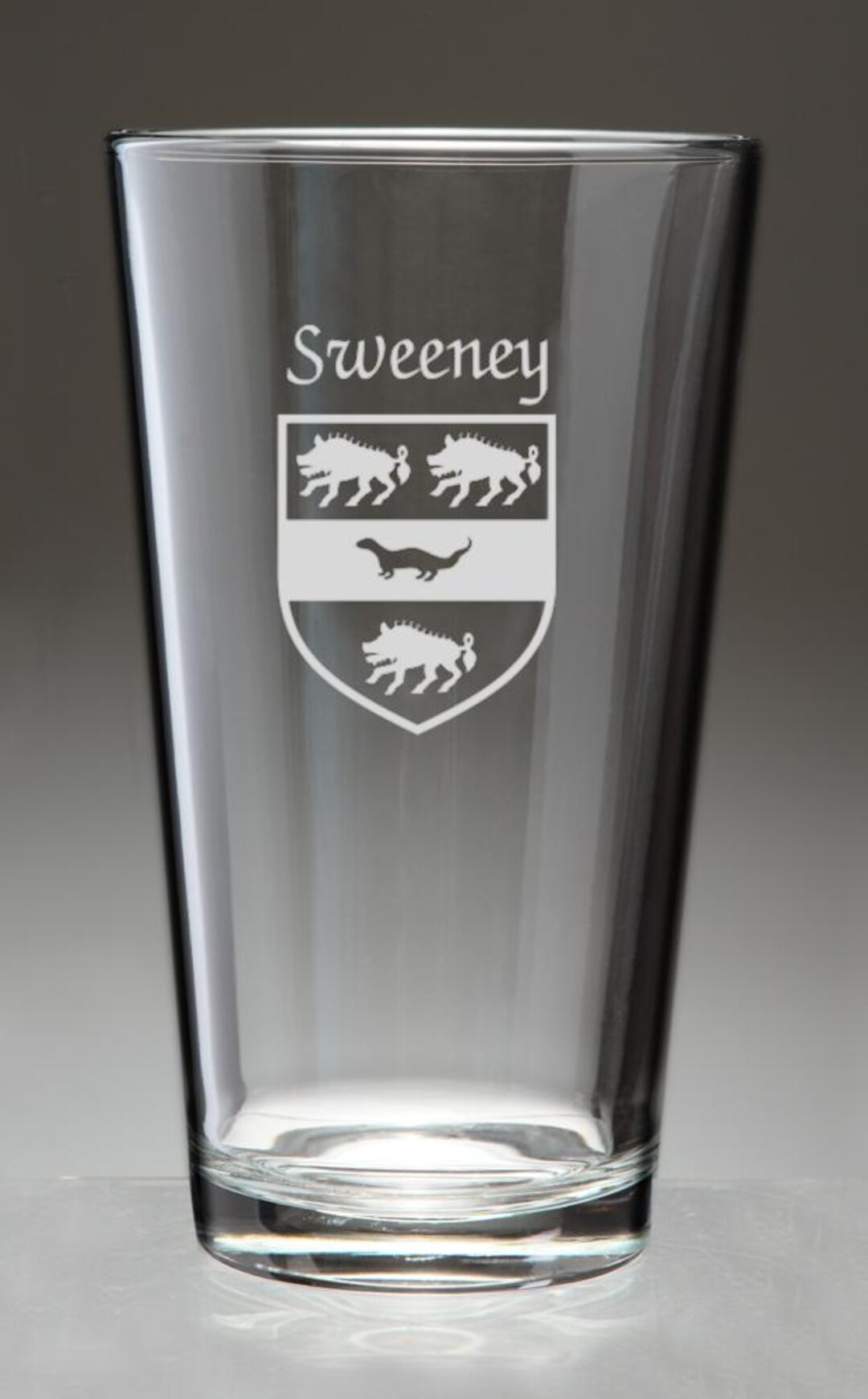 Sweeney Irish Coat of Arms Pint Glasses - Set of 4 (sand Etched) - Etsy