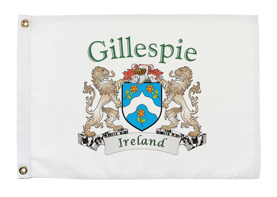Gillespie Irish Coat of Arms Small White Flag - Etsy