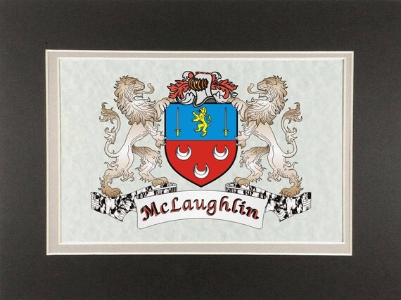 Mclaughlin Irish Coat of Arms Print Frameable 9 X | Etsy