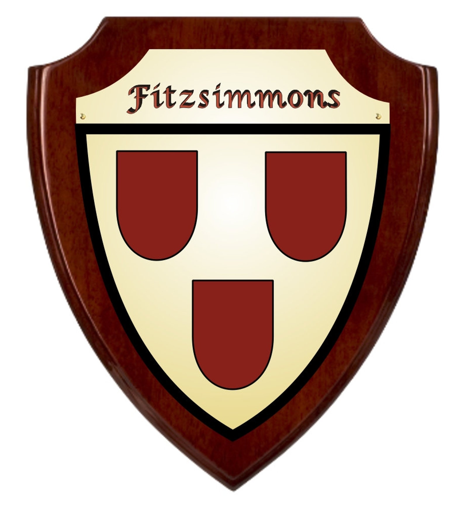 Fitzsimmons Irish Coat of Arms Shield Plaque Rosewood Finish - Etsy