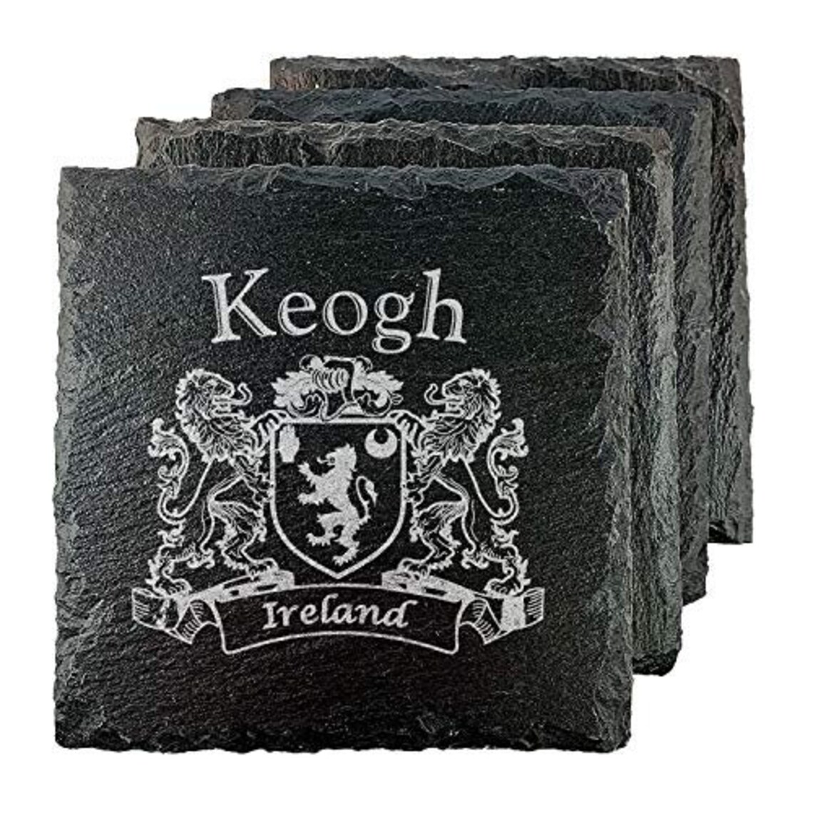 Keogh Irish Coat of Arms Slate Coasters Set of 4 - Etsy