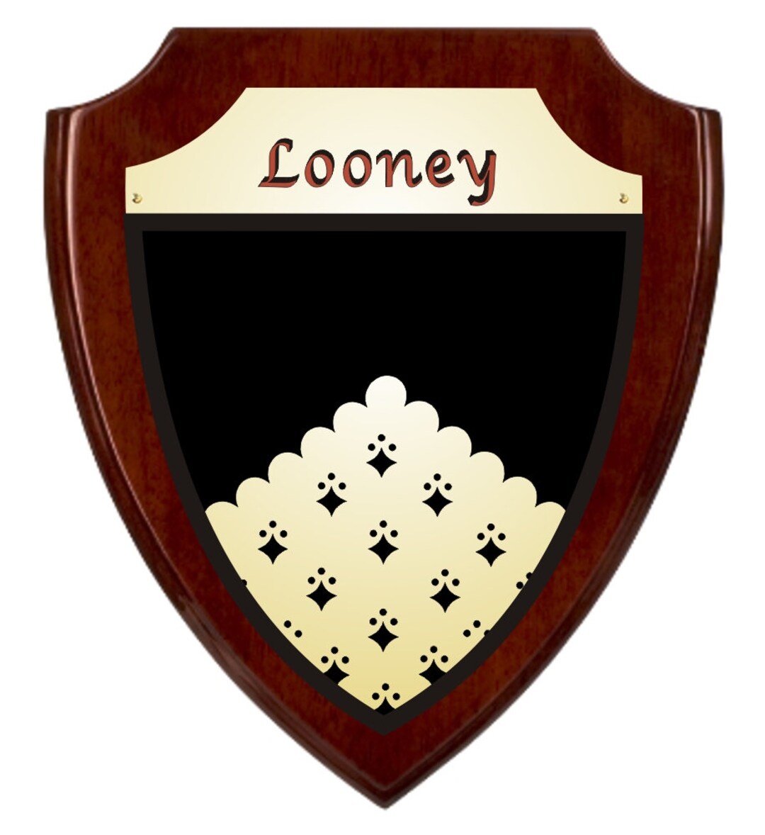 Looney Irish Coat of Arms Shield Plaque Rosewood Finish - Etsy