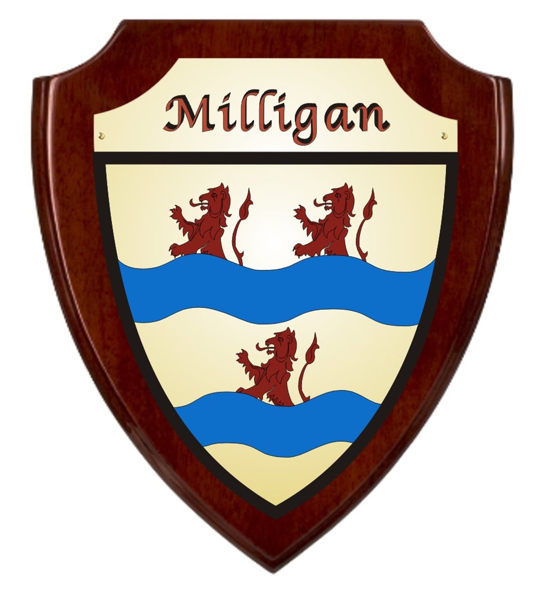 Milligan Irish Coat of Arms Shield Plaque Rosewood Finish - Etsy