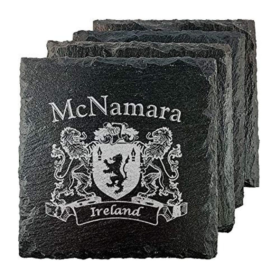 Mcnamara Irish Coat of Arms Slate Coasters - Set of 4 - Etsy