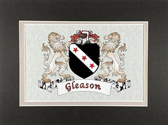 Gleason Irish Coat of Arms Print Frameable 9 X | Etsy