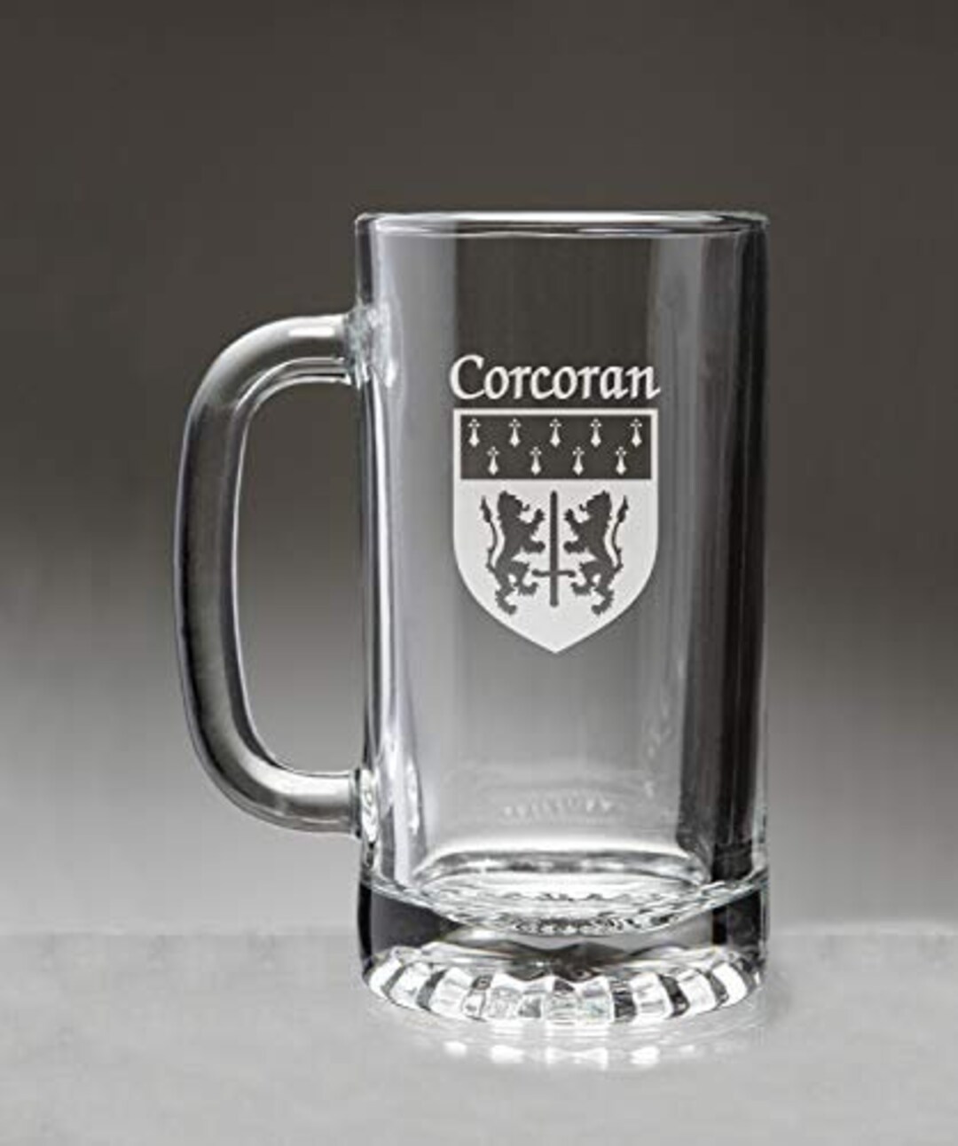 Corcoran Irish Coat of Arms Glass Beer Mug sand Etched - Etsy