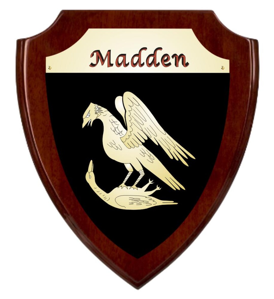 Madden Irish Coat of Arms Shield Plaque - Rosewood Finish - Etsy