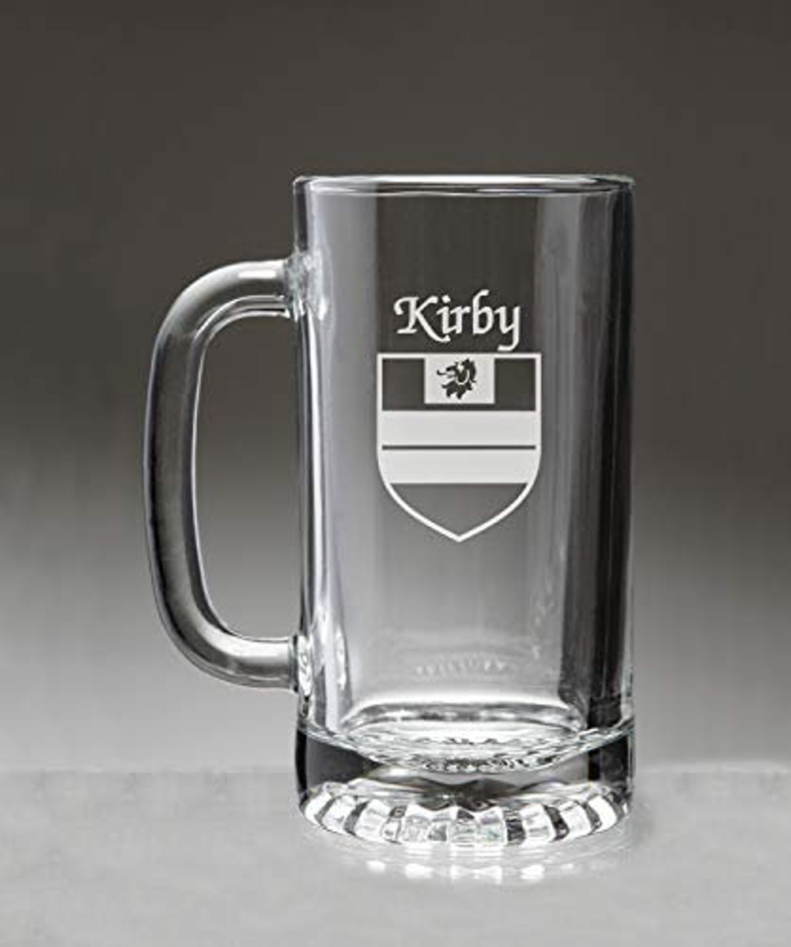 Kirby Irish Coat of Arms Glass Beer Mug sand Etched - Etsy