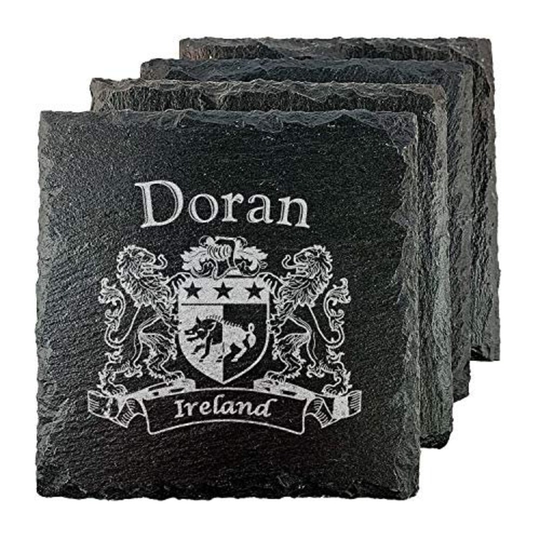 Doran Irish Coat of Arms Slate Coasters - Set of 4 - Etsy
