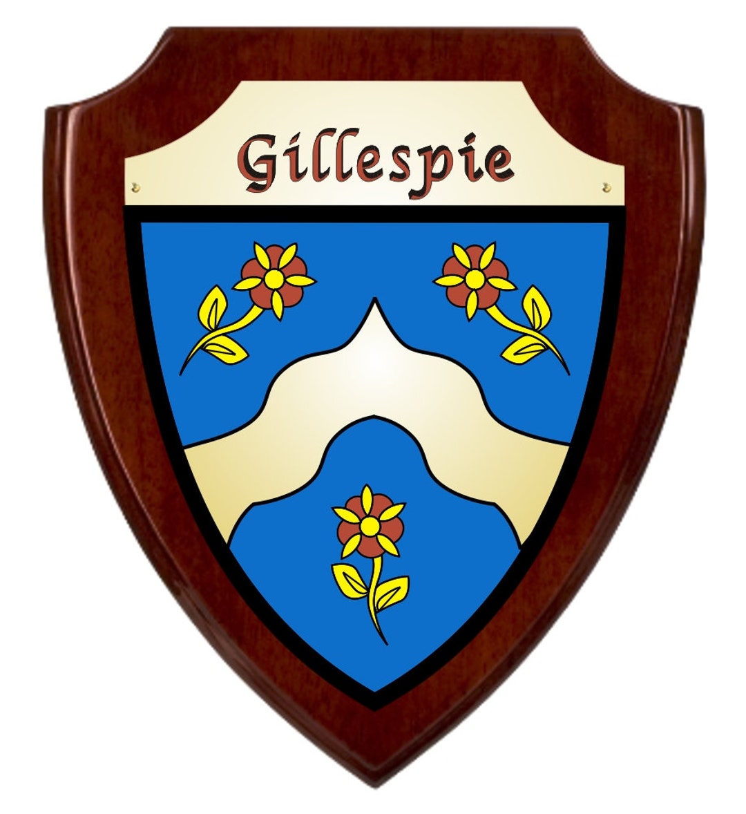 Gillespie Irish Coat of Arms Shield Plaque - Rosewood Finish - Etsy
