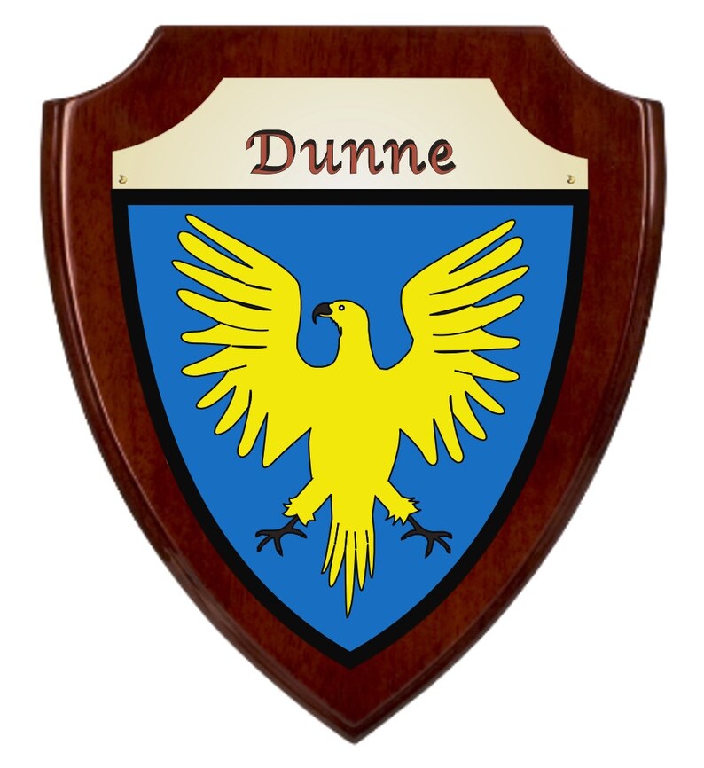 Dunne Irish Coat of Arms Shield Plaque Rosewood Finish | Etsy