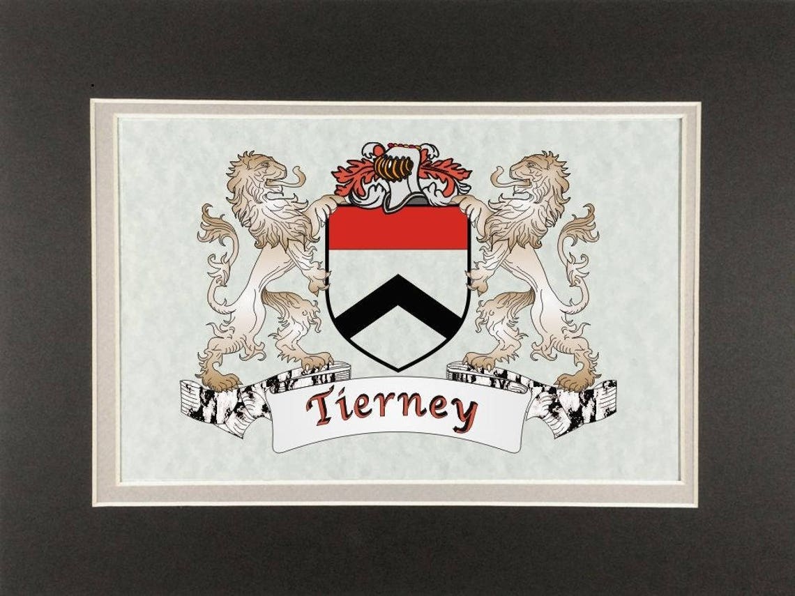 Tierney Irish Coat of Arms Print Frameable 9 X | Etsy