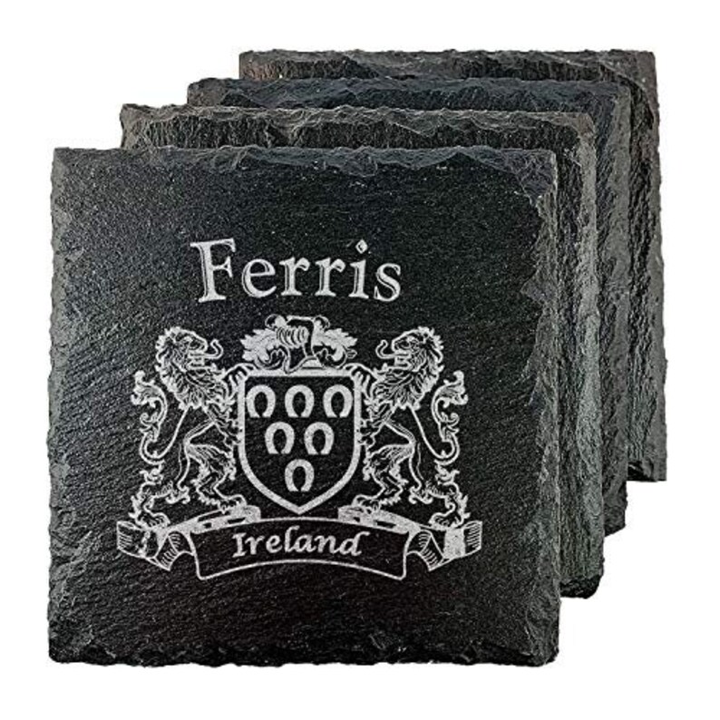 Ferris Irish Coat of Arms Slate Coasters - Set of 4 - Etsy