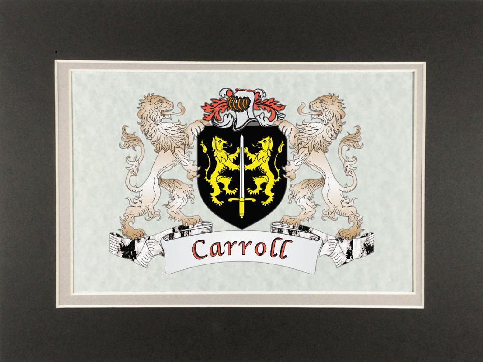 Carroll Irish Coat of Arms Print - Frameable 9" X 12" - Etsy