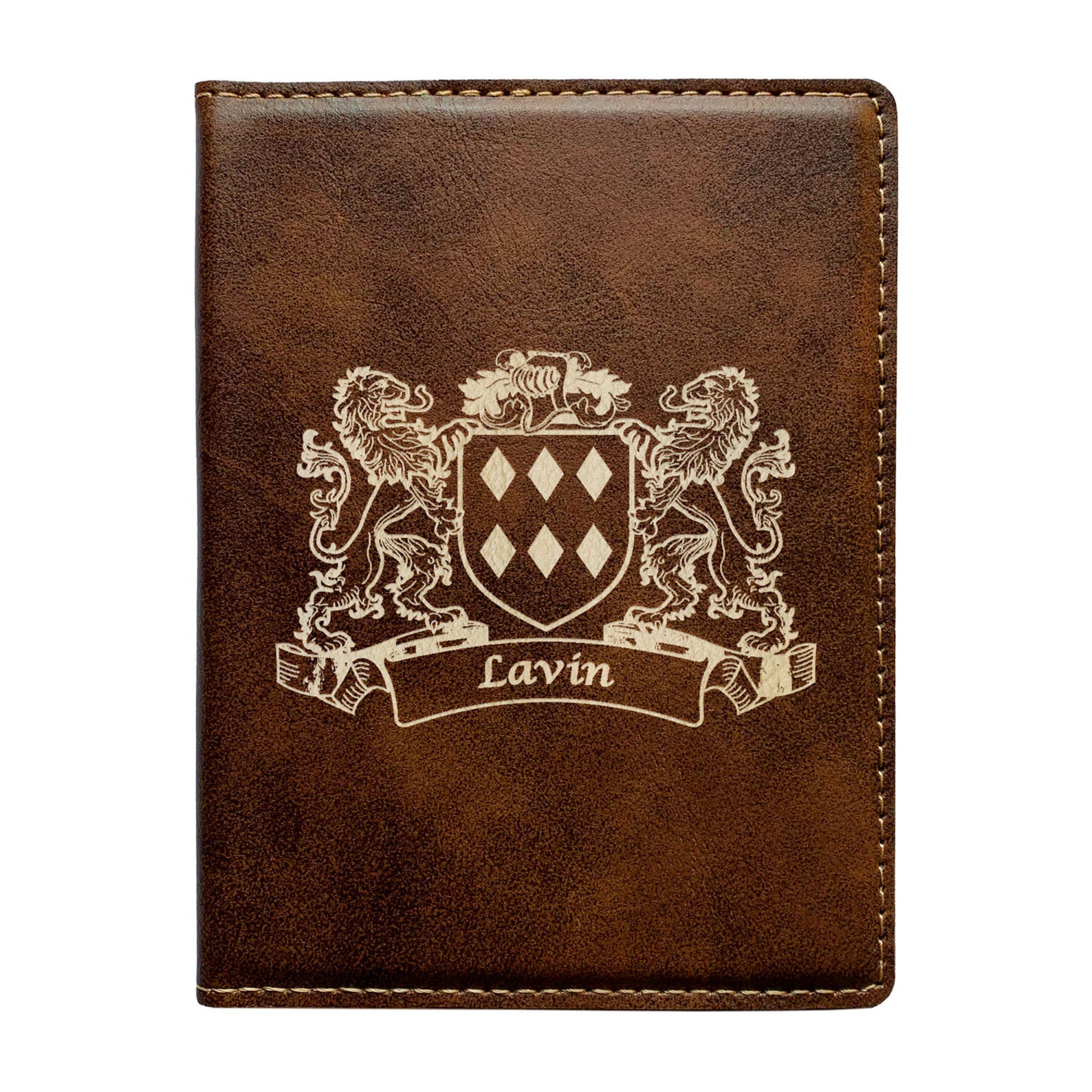 Lavin Irish Coat of Arms Leather Passport Wallet - Etsy