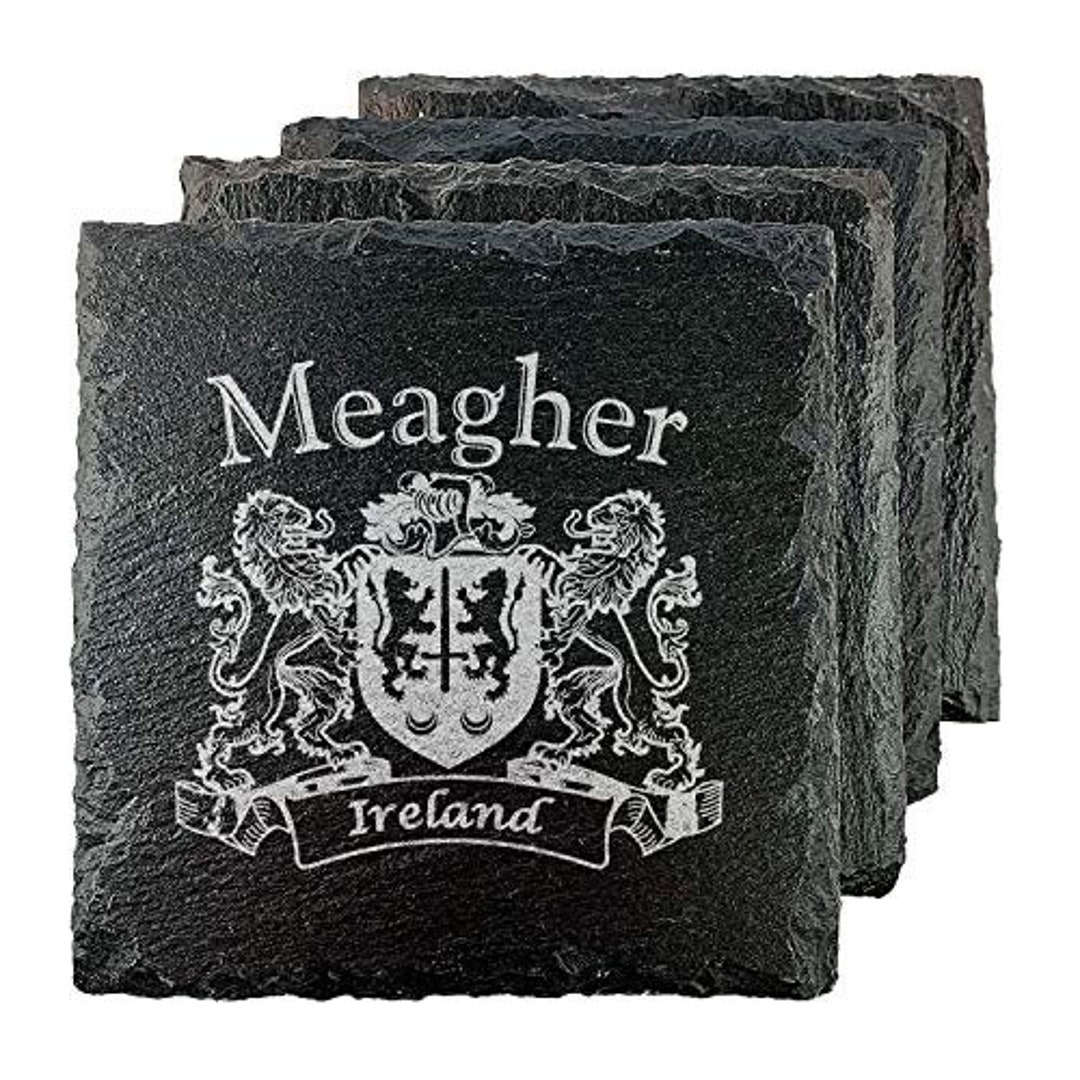 Meagher Irish Coat of Arms Slate Coasters - Set of 4 - Etsy