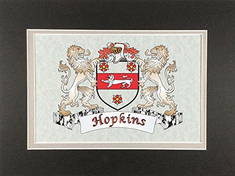 Hopkins Irish Coat of Arms Print Frameable 9 X | Etsy