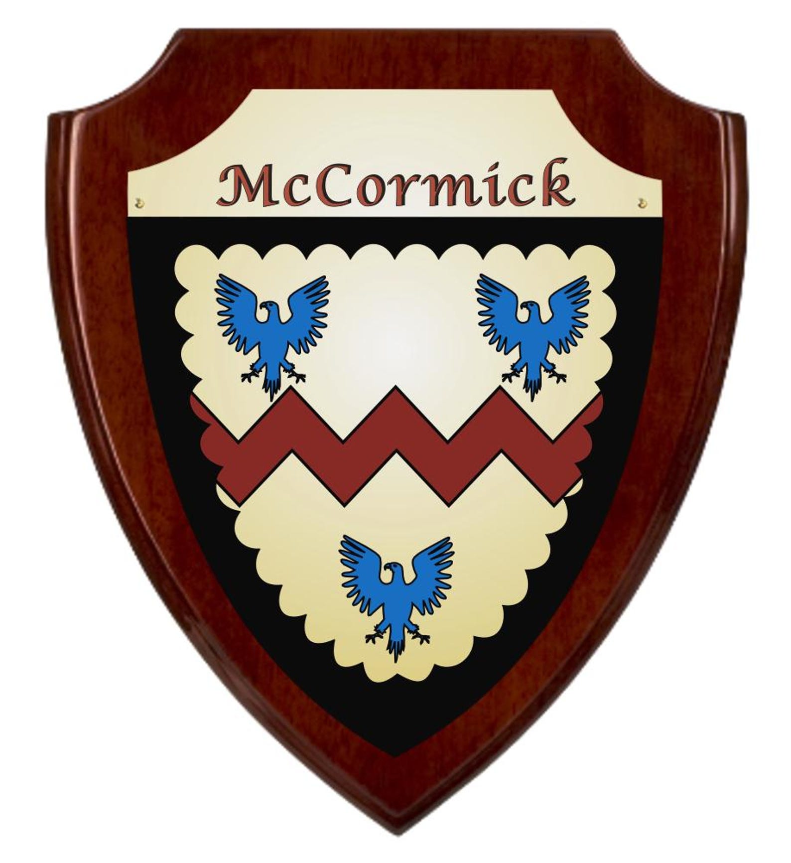 Mccormick Irish Coat of Arms Shield Plaque - Rosewood Finish - Etsy