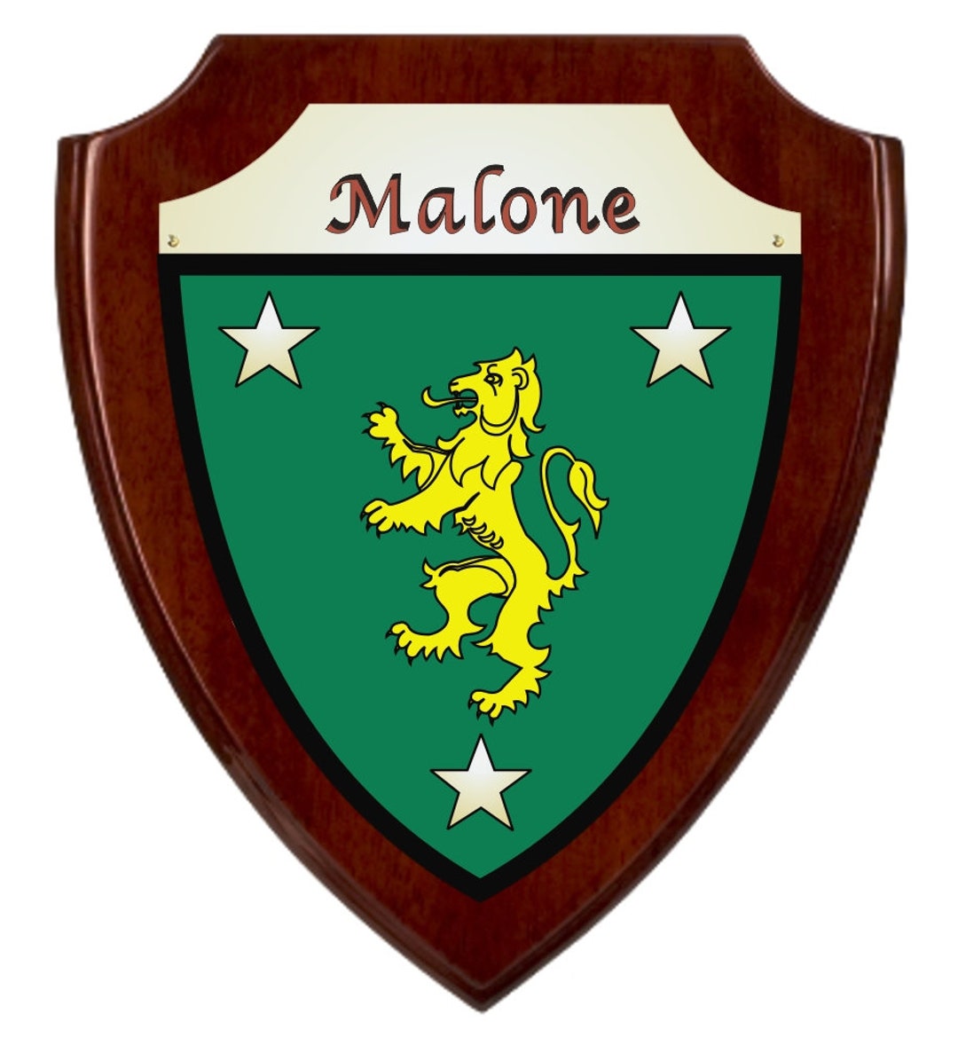Malone Irish Coat of Arms Shield Plaque Rosewood Finish - Etsy.de